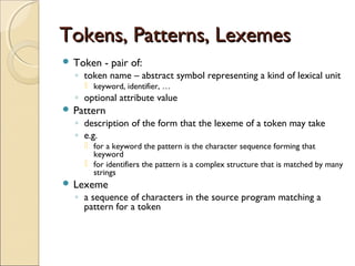 role of lexical parser compiler design1-181124035217.pdf | Programming Languages | Computing