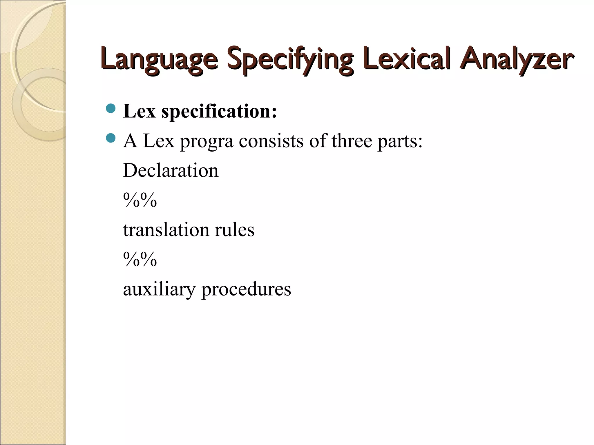 1.Role lexical Analyzer | PPT
