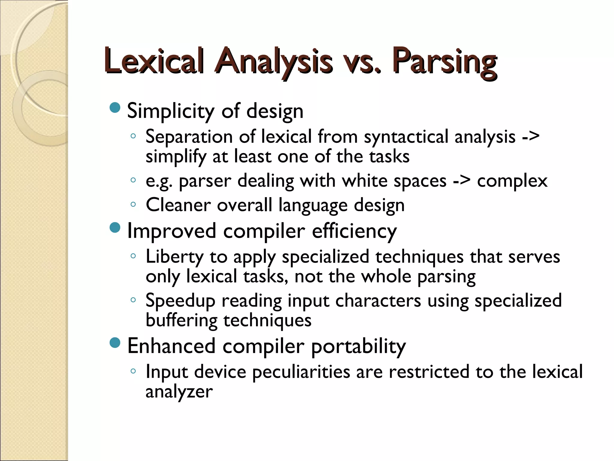 1.Role lexical Analyzer | PPT