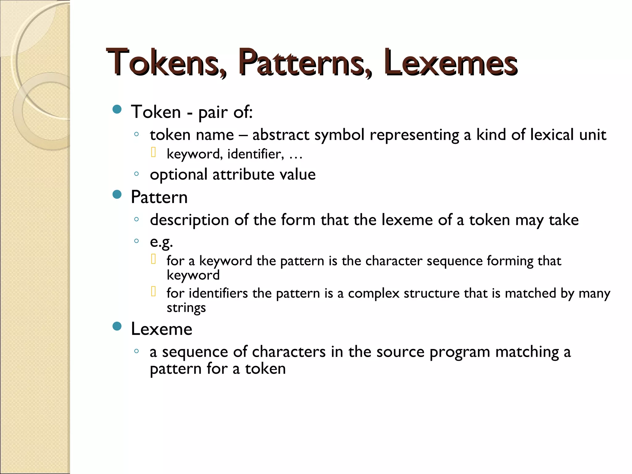 1.Role lexical Analyzer | PPT