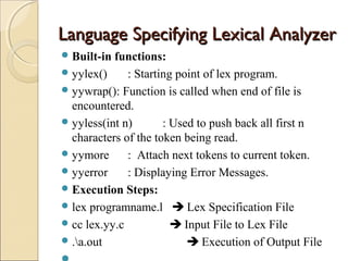 1.Role lexical Analyzer | PPT