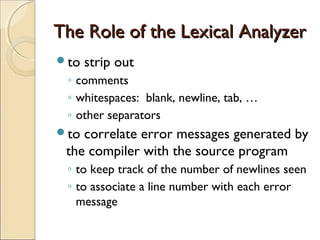 1.Role lexical Analyzer | PPT