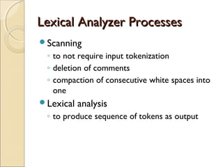 1.Role lexical Analyzer | PPT