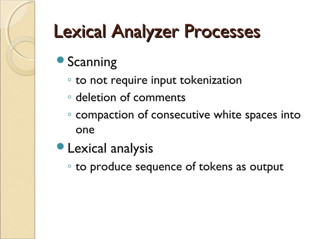 1.Role lexical Analyzer | PPT