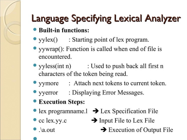1.Role lexical Analyzer