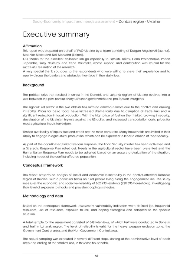 Socio-economic impact and needs assessment | PDF
