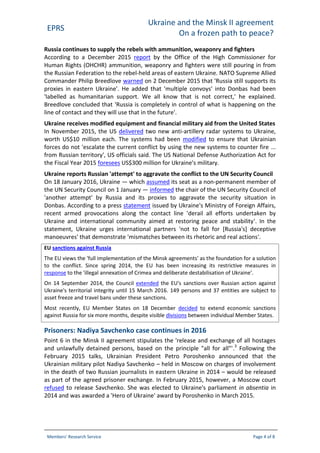 Ukraine and the Minsk II agreement On a frozen path to peace? | PDF