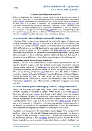Ukraine and the Minsk II agreement On a frozen path to peace? | PDF
