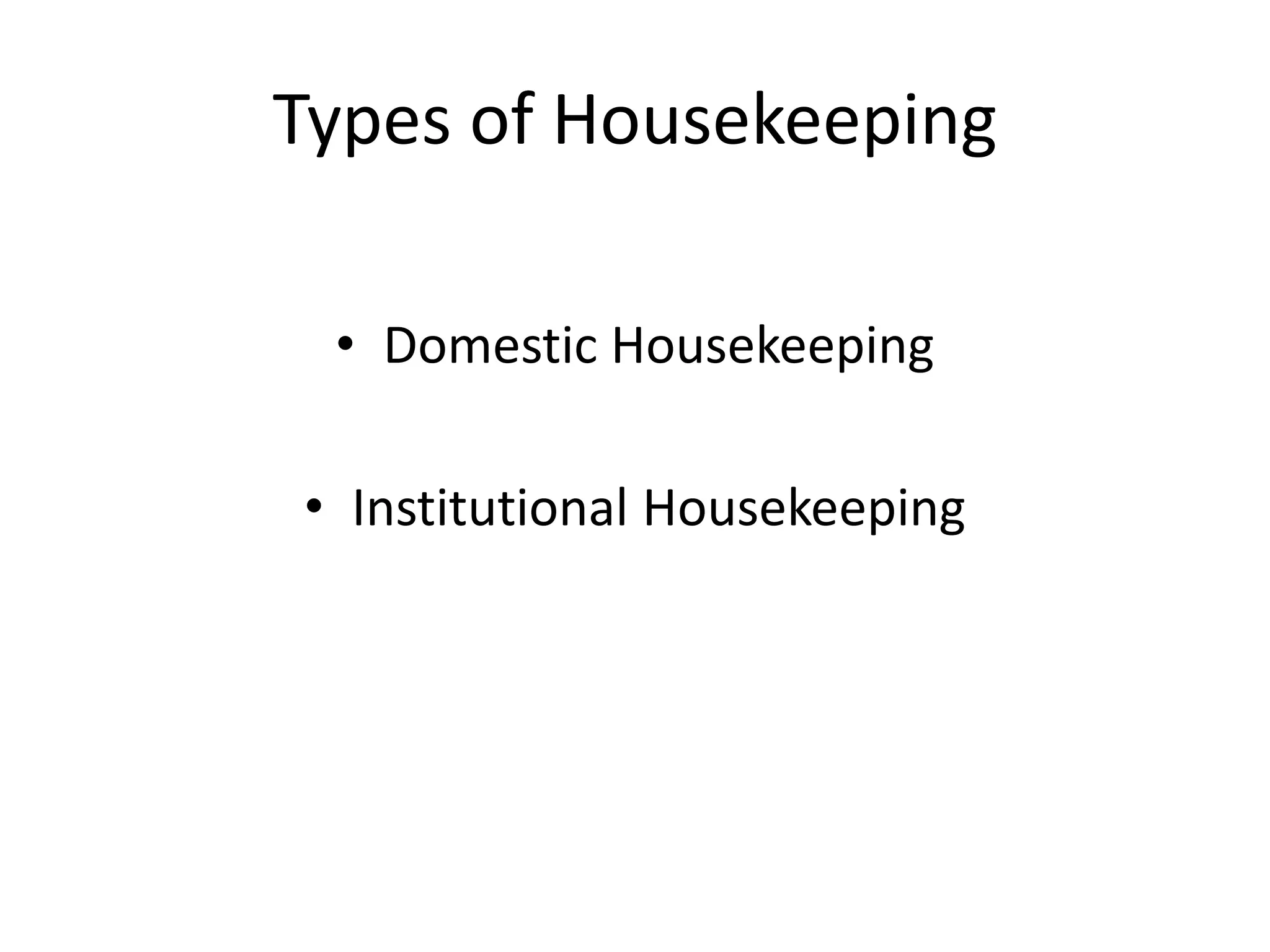 Introduction Housekeeping Organization | PPTX