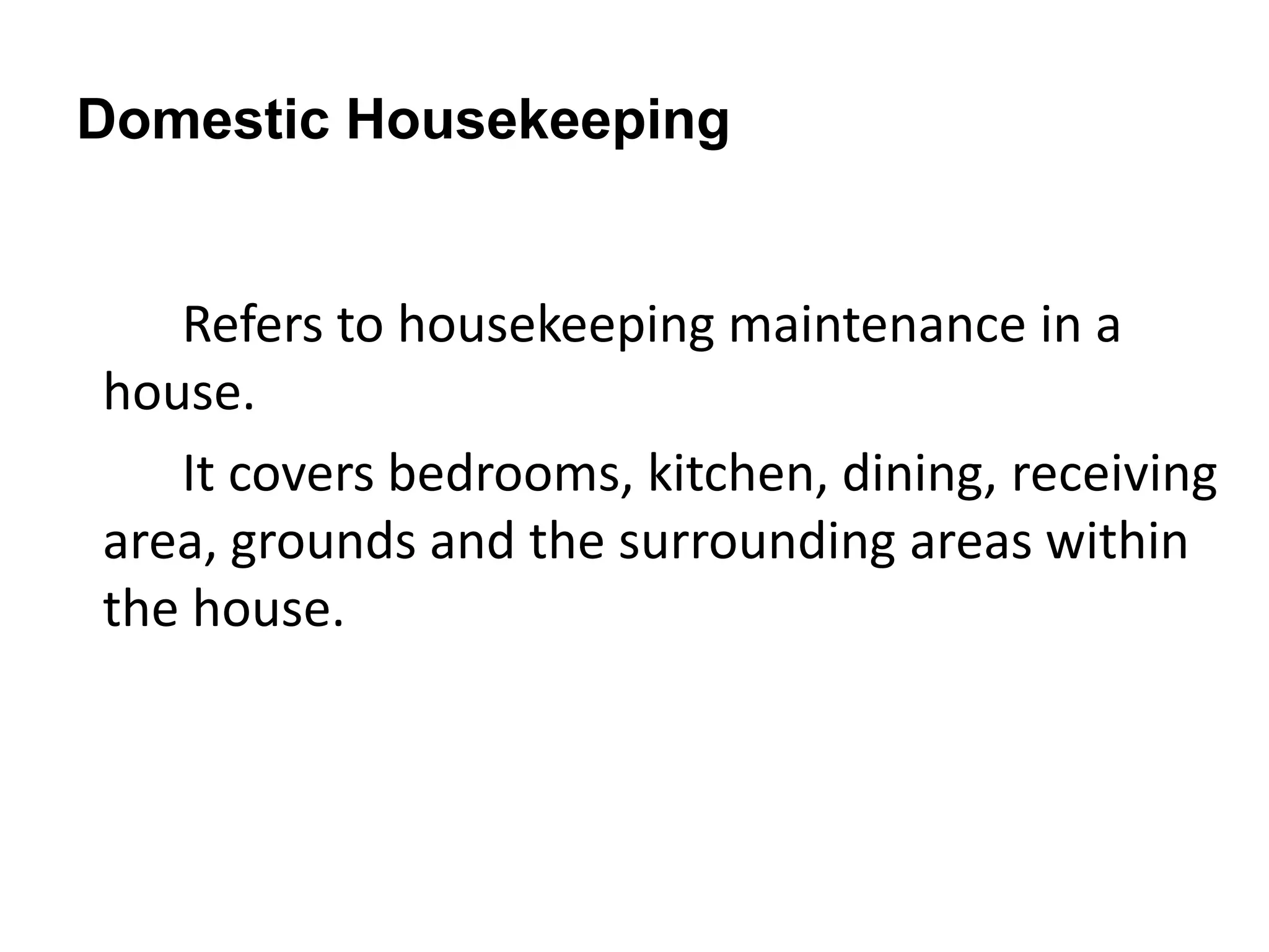 Introduction Housekeeping Organization | PPTX