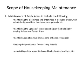 Introduction Housekeeping Organization | PPTX