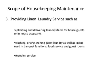 Introduction Housekeeping Organization | PPTX