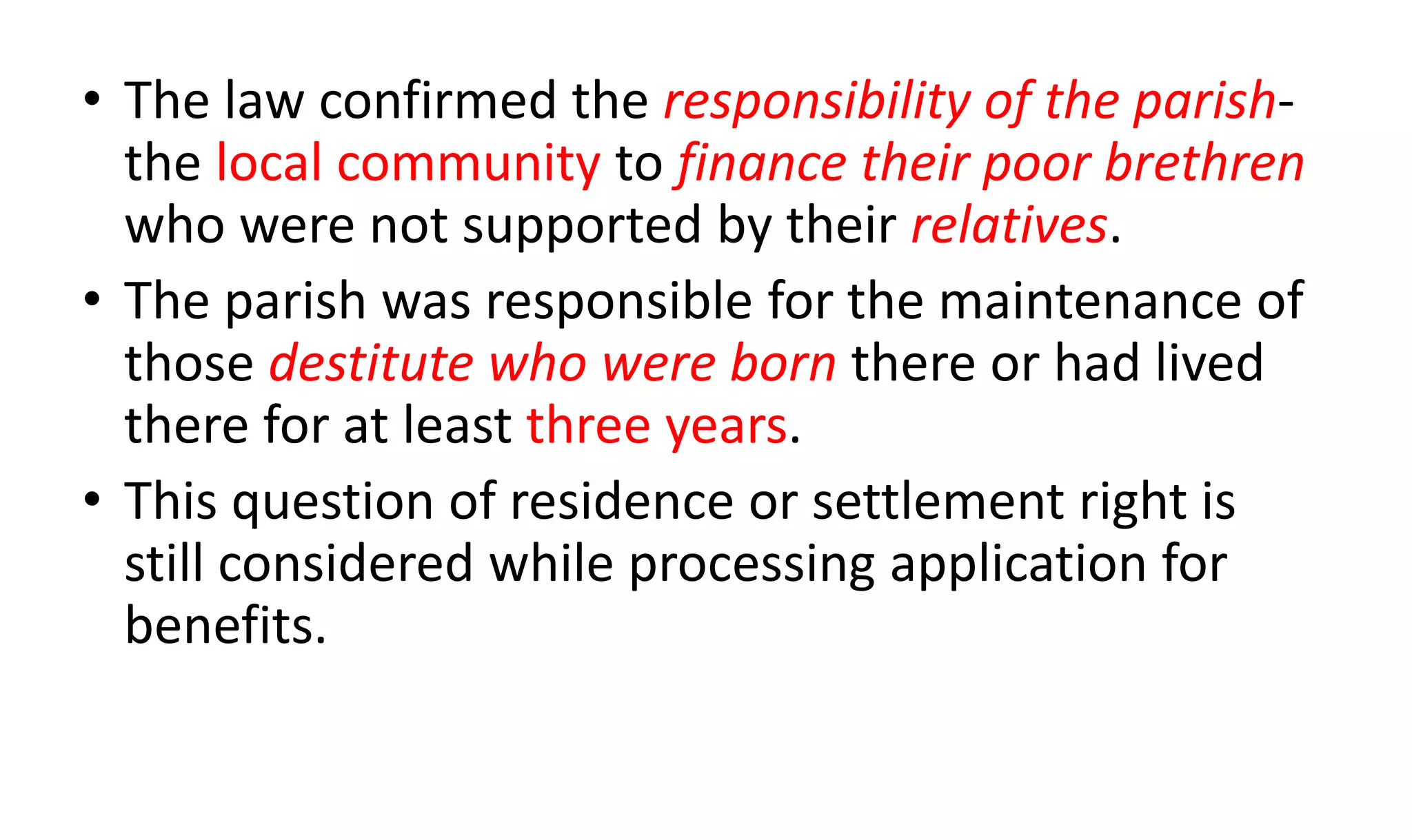 British Poor Law of 1601 | PPT