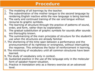 1. audio lingual method | PPT