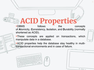 Over View of DBMS | PPTX