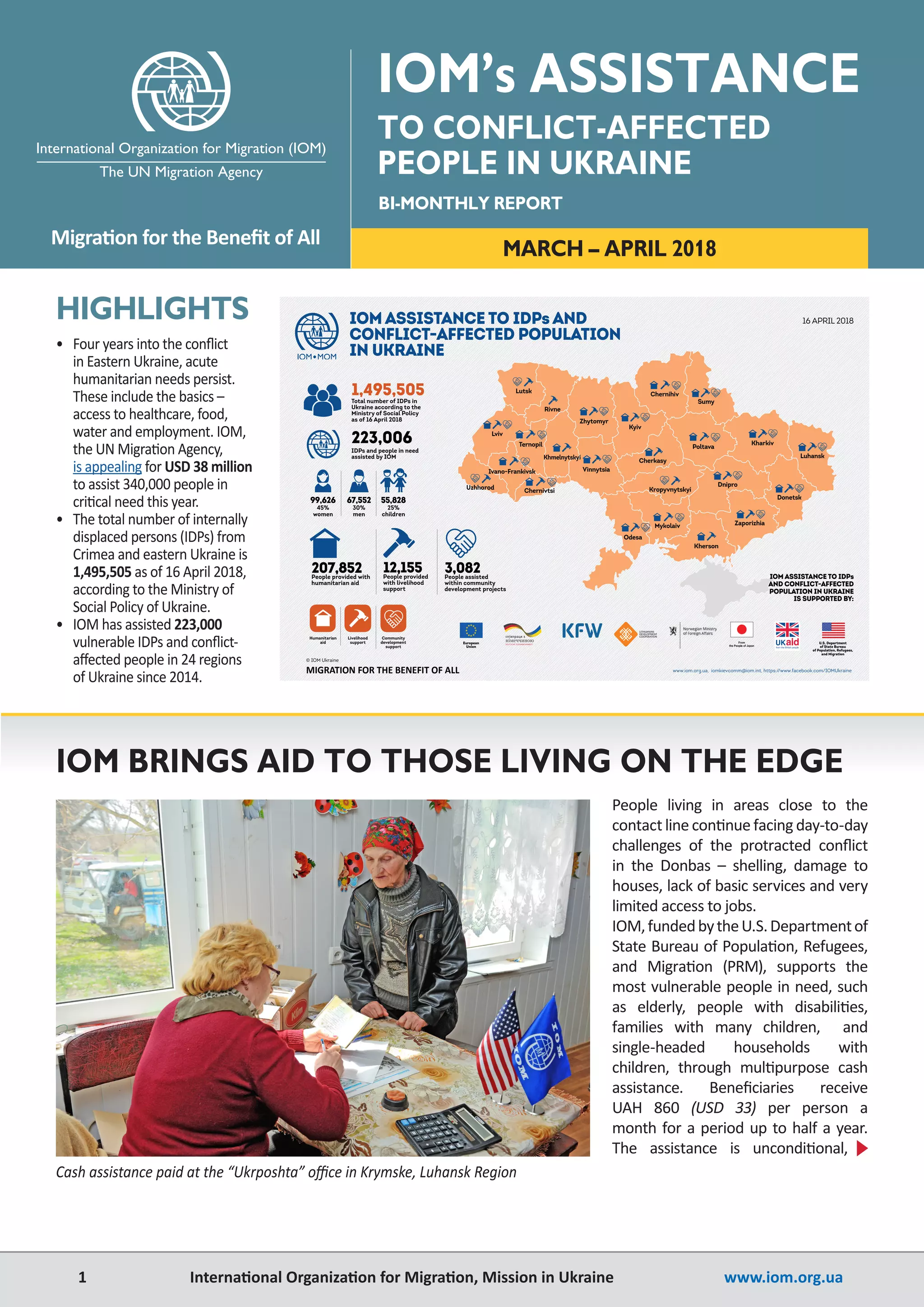 Report on IOM's assistance to conflict-affected people in Ukraine ...