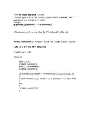 1.arm tutorial(gpio) | PDF