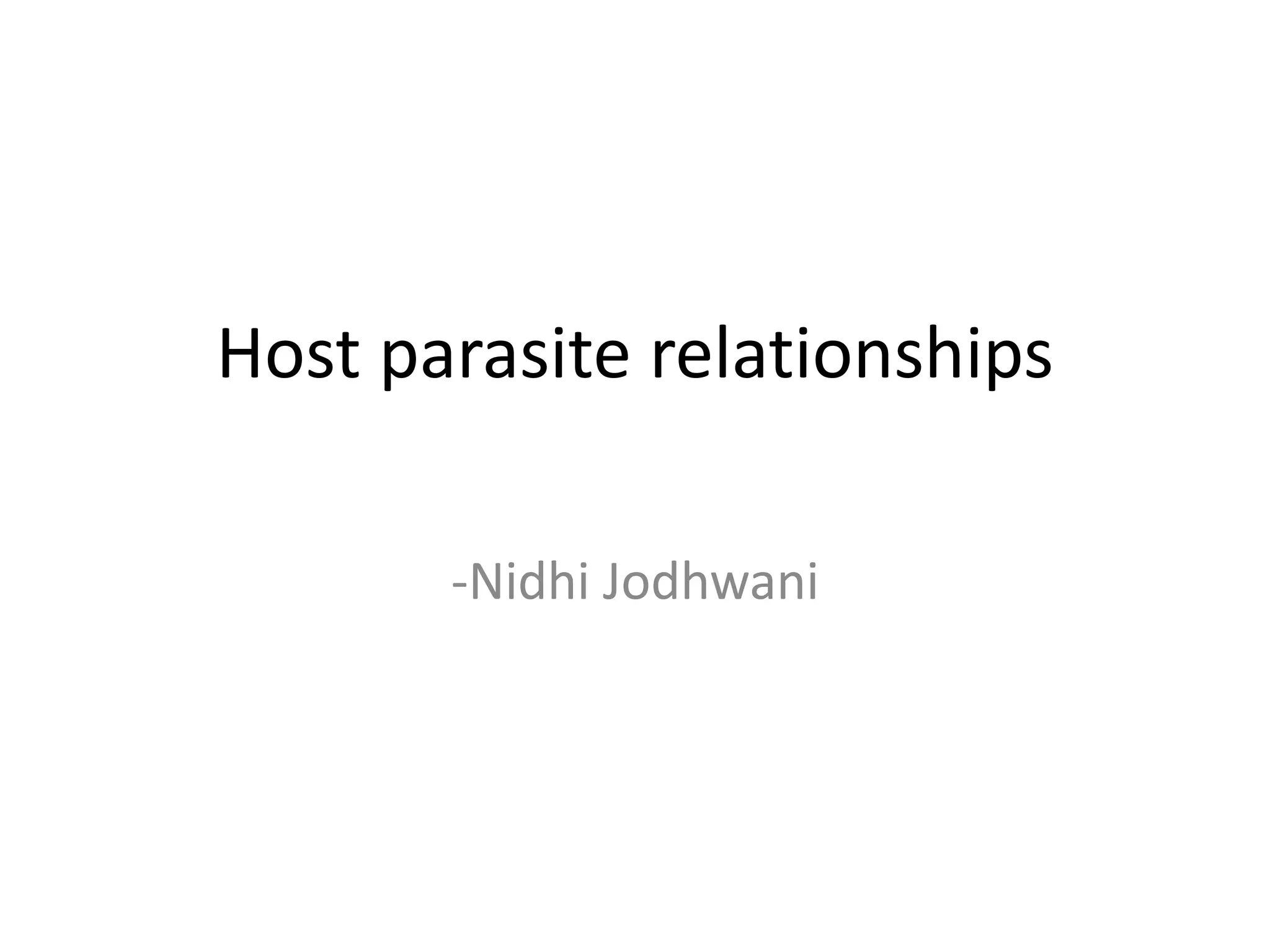 host parasite relationship | PPTX