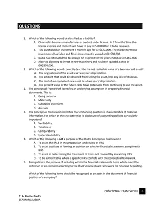 1. conceptual framework | PDF | Stocks and Bonds | Personal Investing