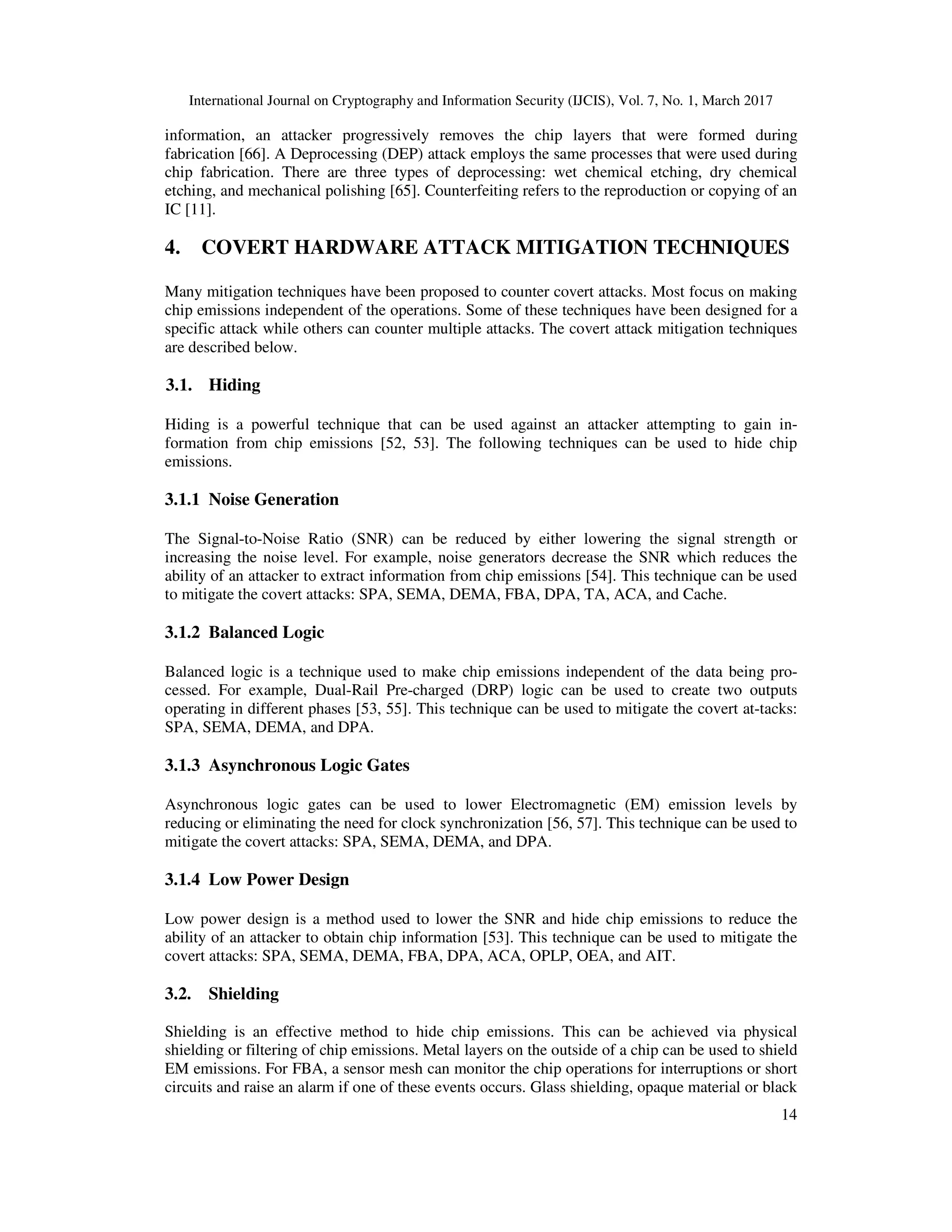 HARDWARE ATTACK MITIGATION TECHNIQUES ANALYSIS | PDF