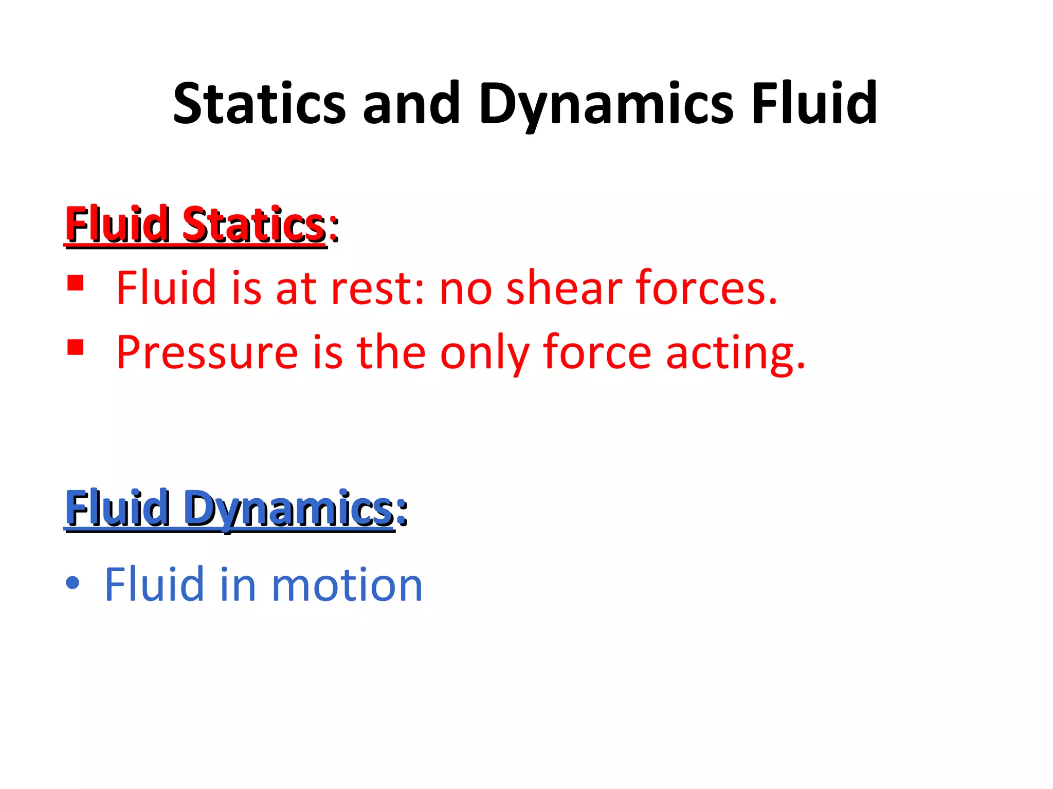 Fluid Mechanics - 203PHYS | PPT