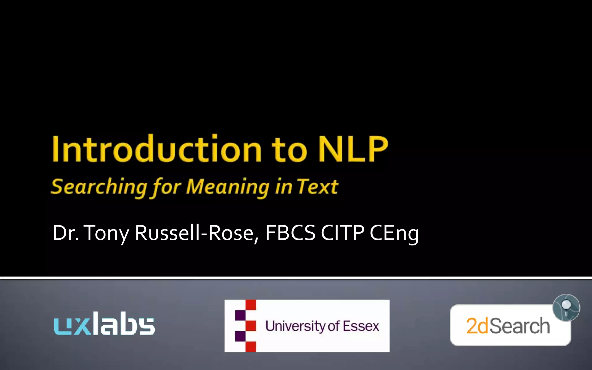 Introduction to Natural Language Processing | PPTX