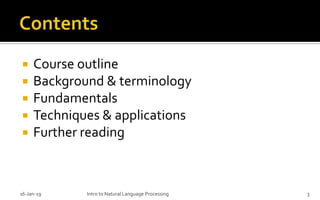 Introduction to Natural Language Processing | PPT