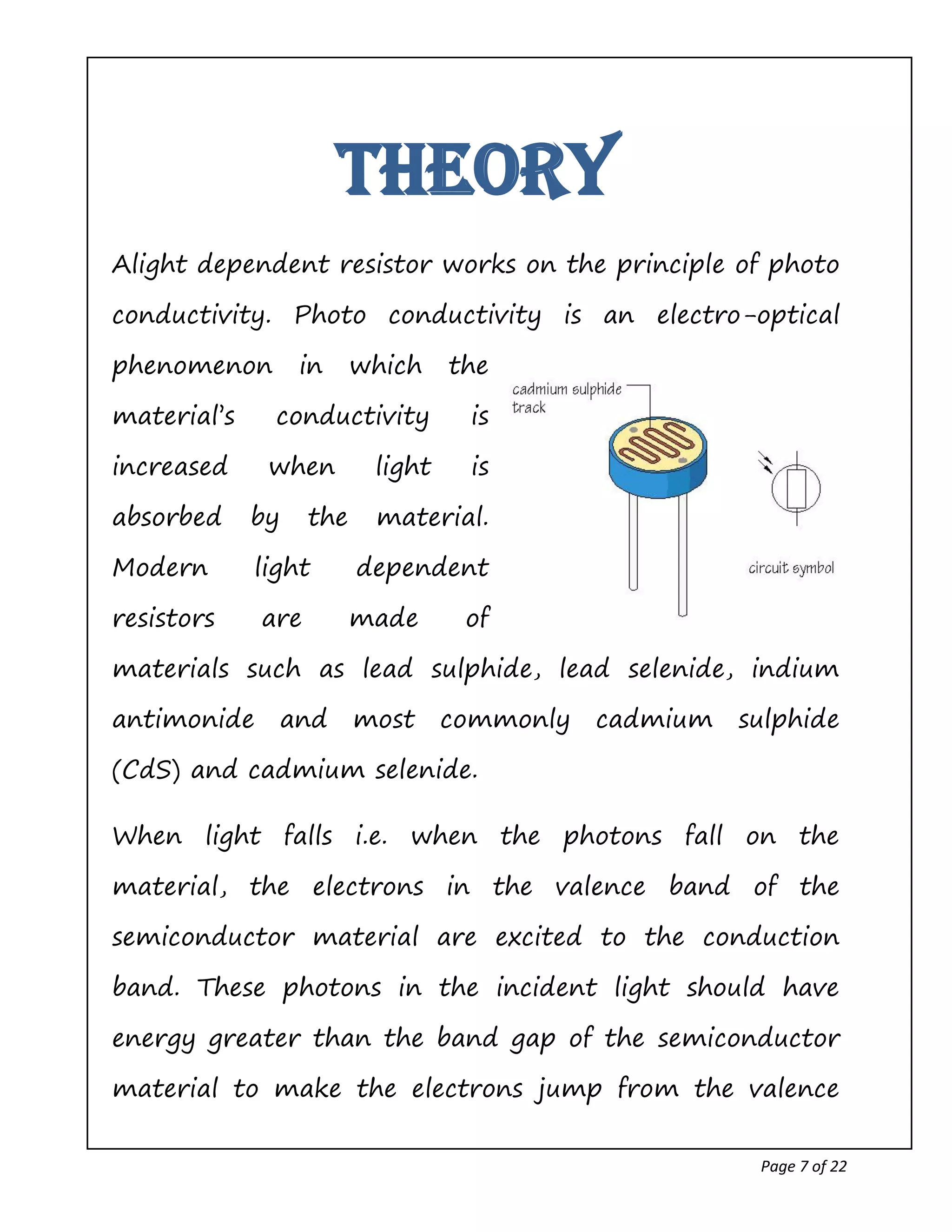 12th Physics Investigatory project (LDR) | PDF