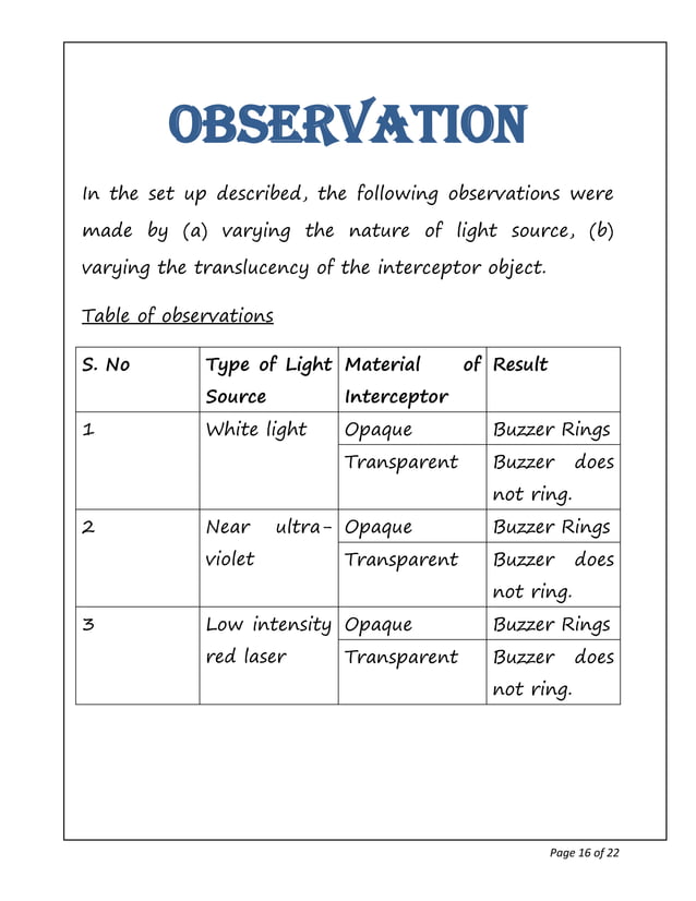 12th Physics Investigatory project (LDR) | PDF