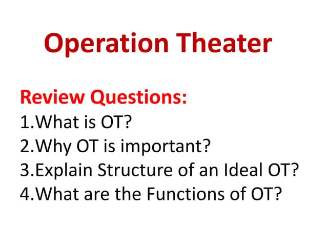 1. concepts of ot & setting of ot | PDF