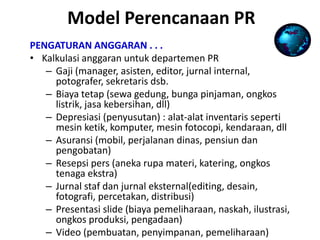 Perencanaan Kerja PR _ Materi Training "PR & MC" | PPT