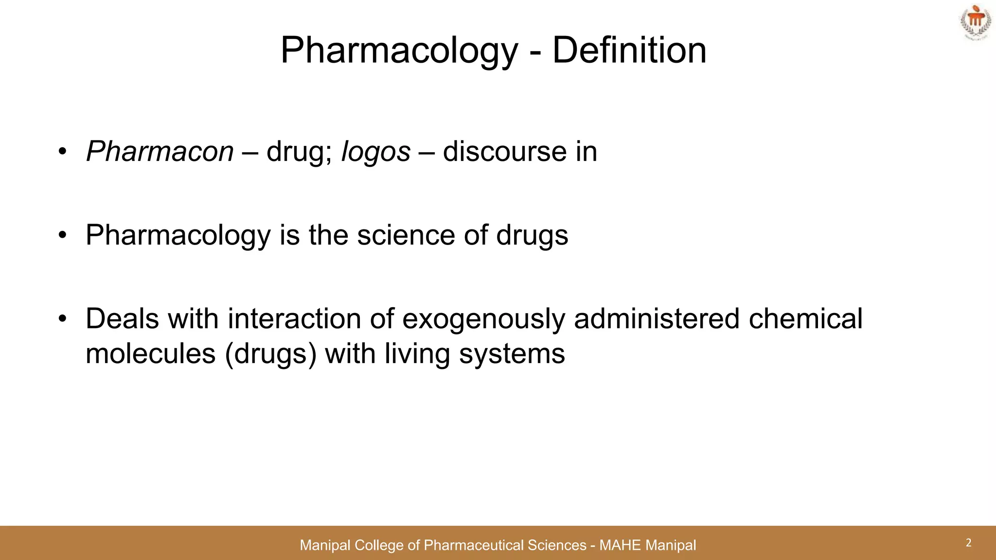 Pharmacology introduction | PPT
