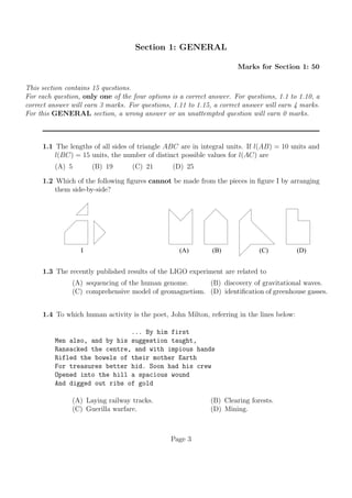 NEST 2016 Question Paper | PDF