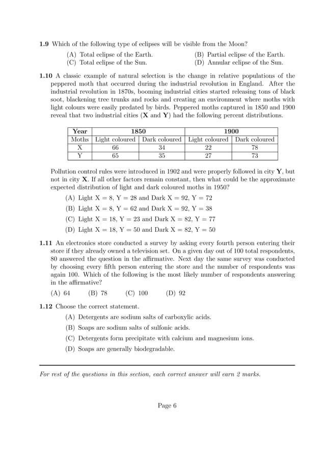 NEST 2013 Question Paper | PDF