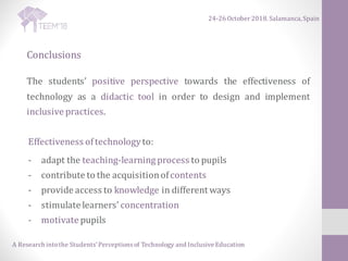 A Research into the students’ perceptions of technology and inclusive ...