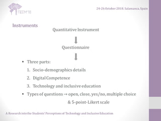 A Research into the students’ perceptions of technology and inclusive ...