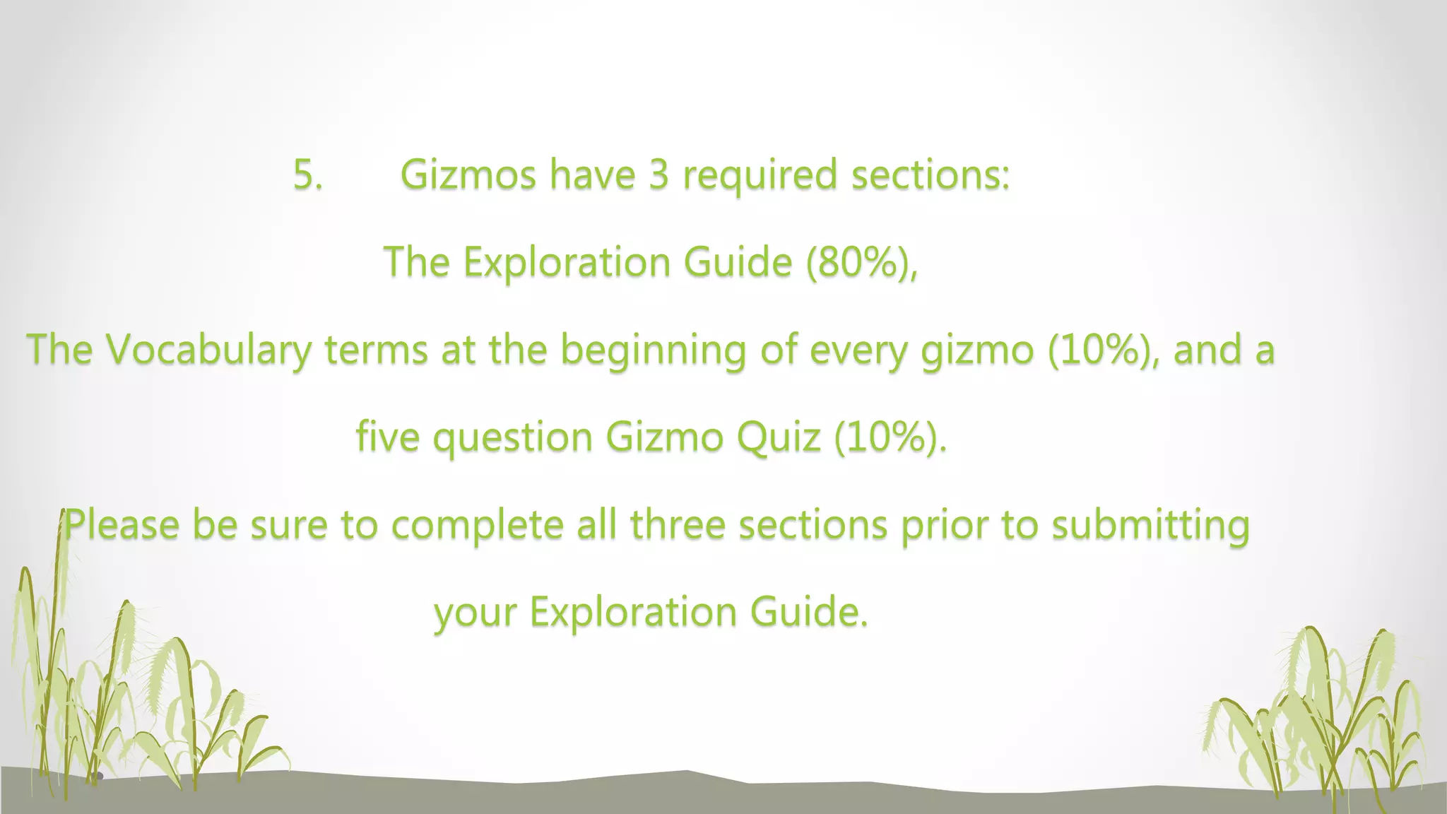 1.0 how to do the gizmos | PPT