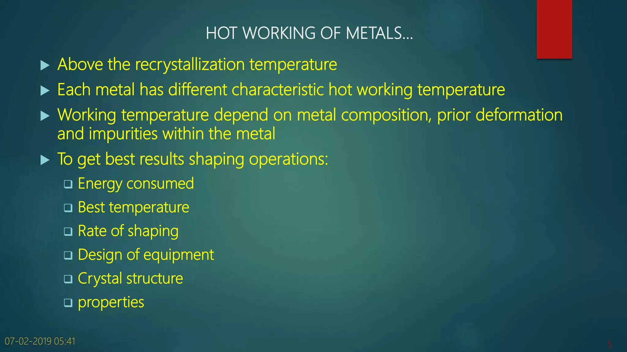 Hot and cold working process, drawing tube, wire and spinning | PPTX