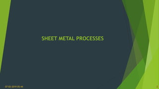 Sheet metal processes - shearing | PPTX