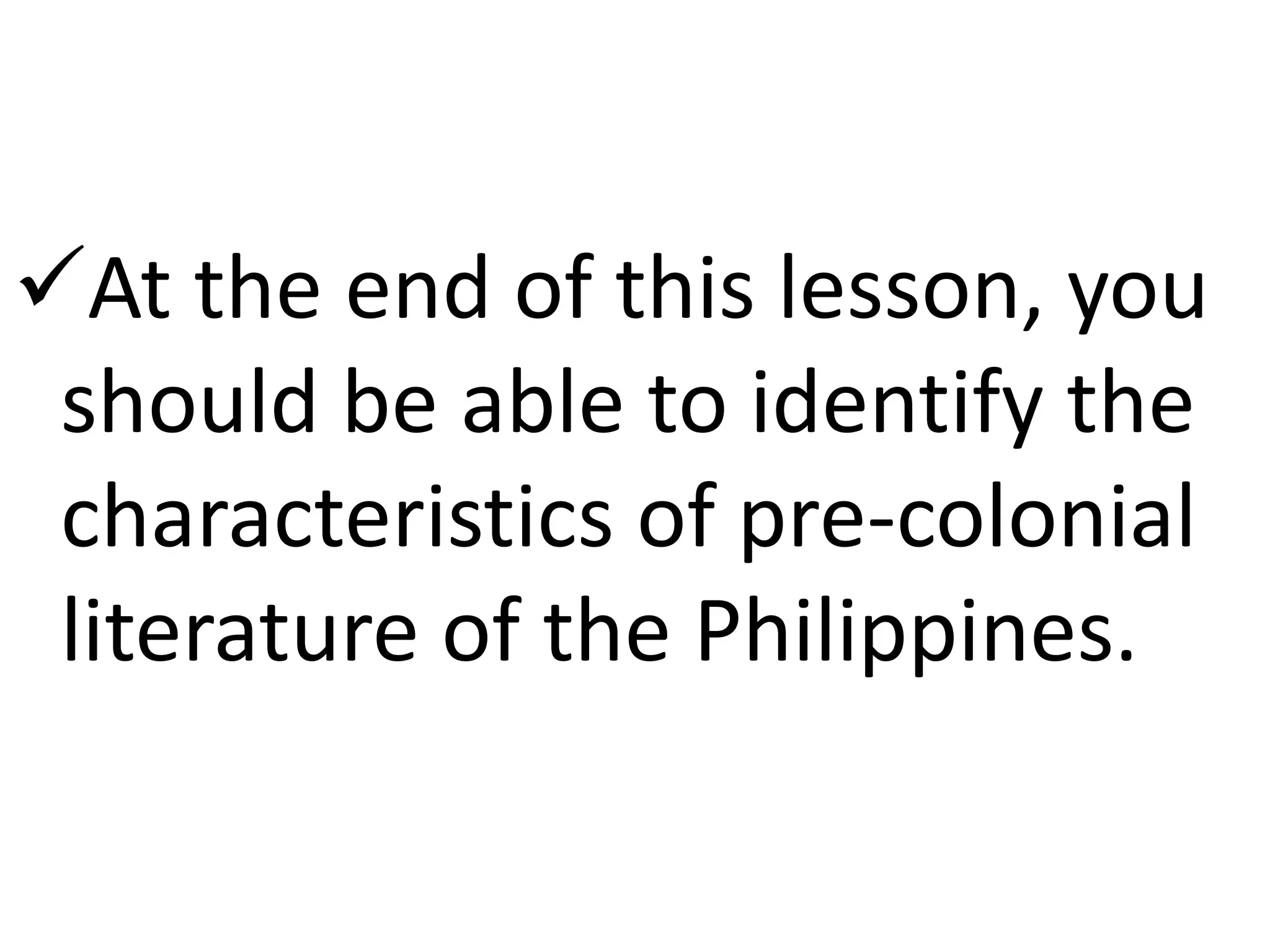 Pre-colonial Literature | PPTX