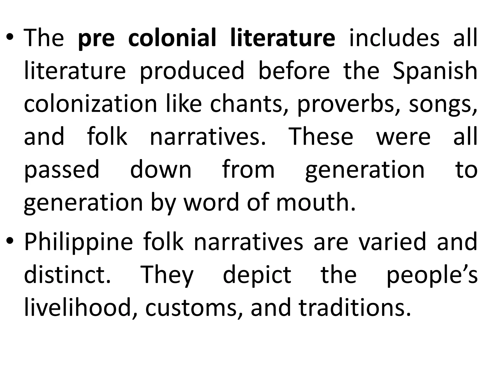 Pre-colonial Literature | PPTX