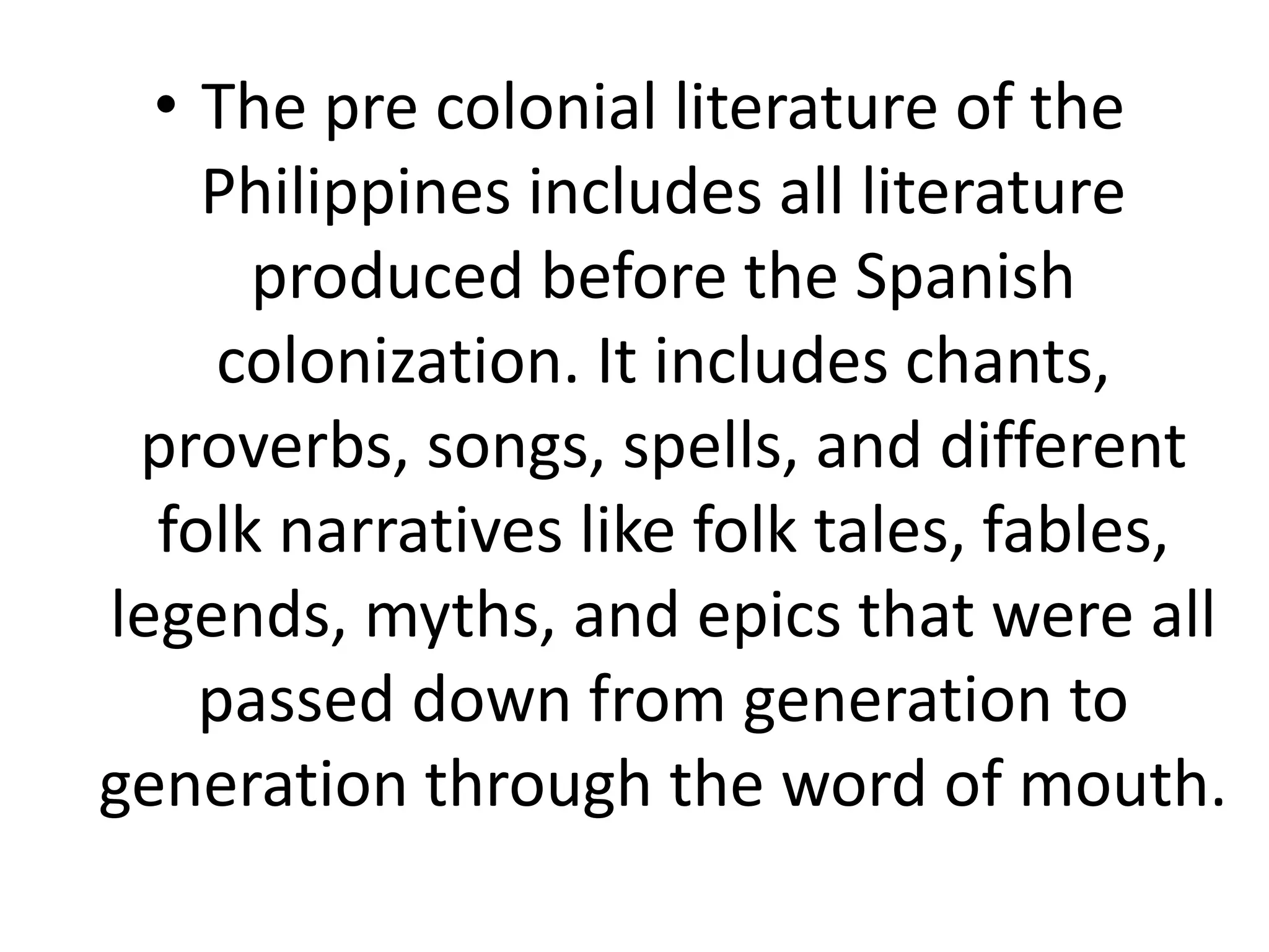 Pre-colonial Literature | PPTX