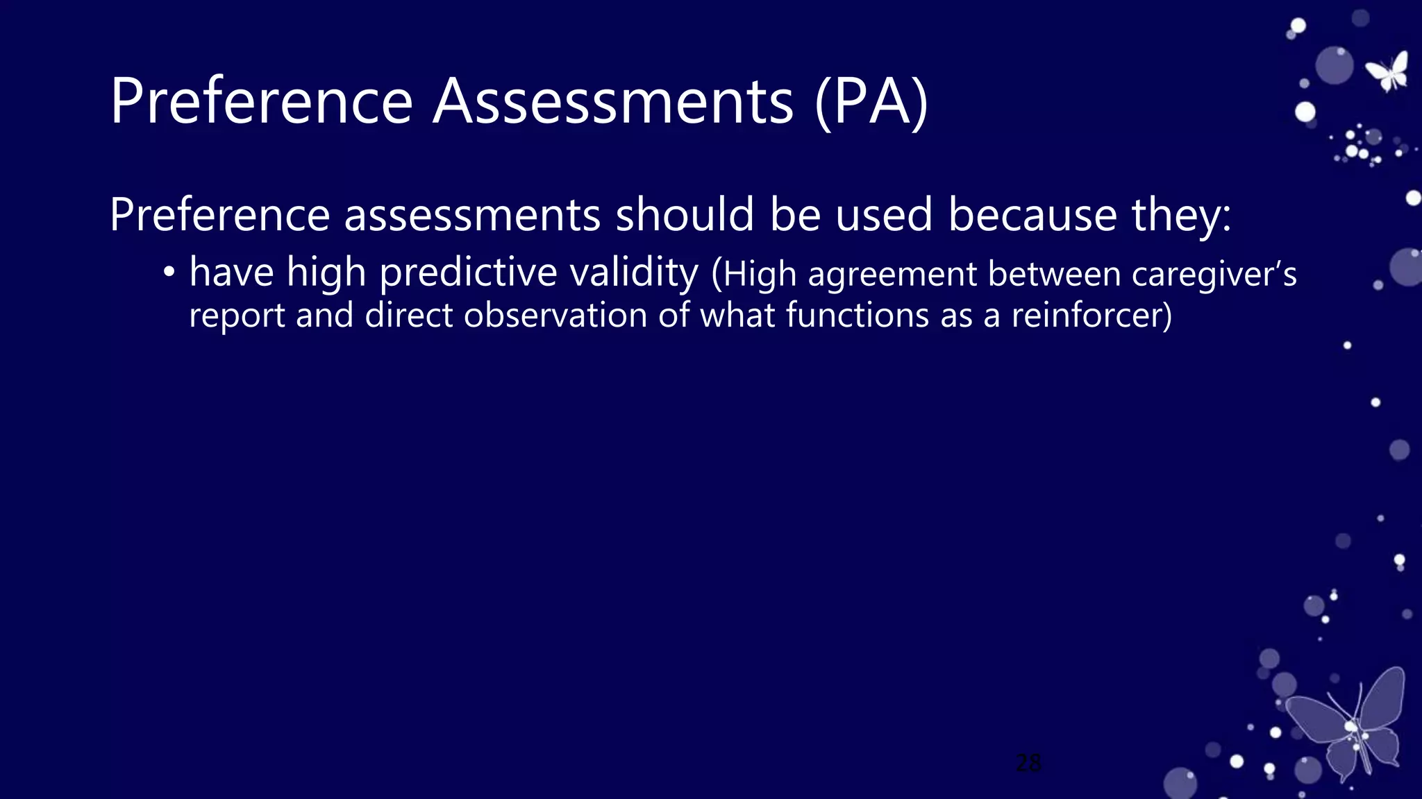 1. introduction what are preference assessments. | PPT