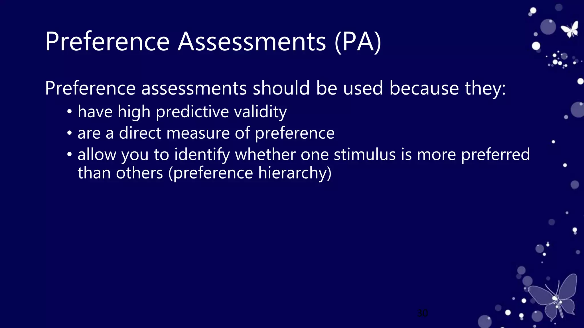 1. introduction what are preference assessments. | PPT