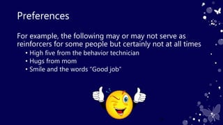 1. introduction what are preference assessments. | PPTX