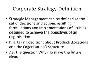 1.corporate strategy &policy overview | PPT
