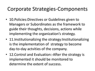 1.corporate strategy &policy overview | PPT