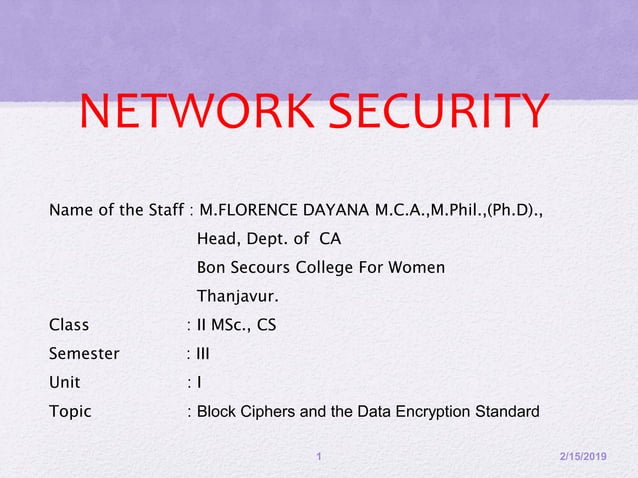 Block Ciphers And The Data Encryption Standard Pdf Programming