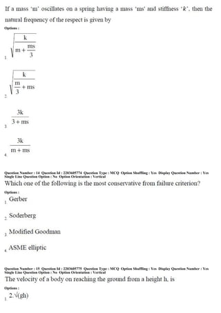 AP PGECET Mechanical 2018 question paper | PDF
