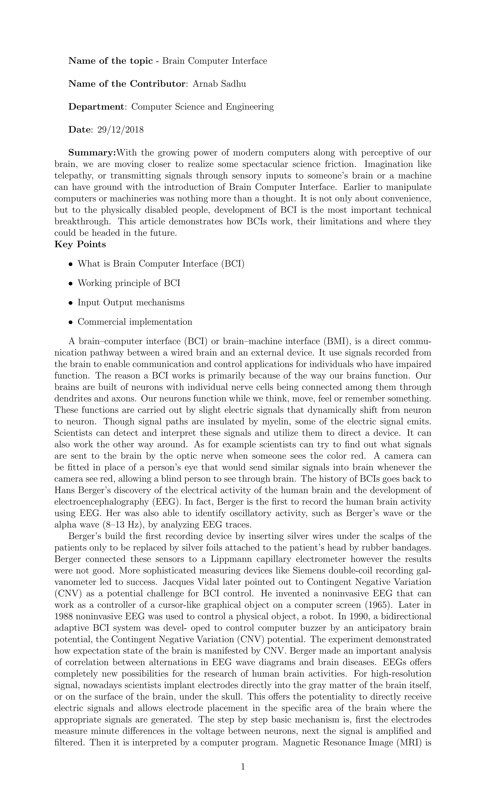 1 Brain Computer Interface Pdf